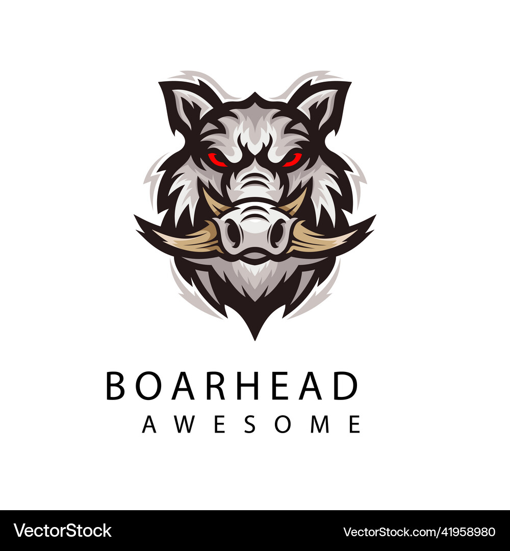 Boar head character mascot logo Royalty Free Vector Image