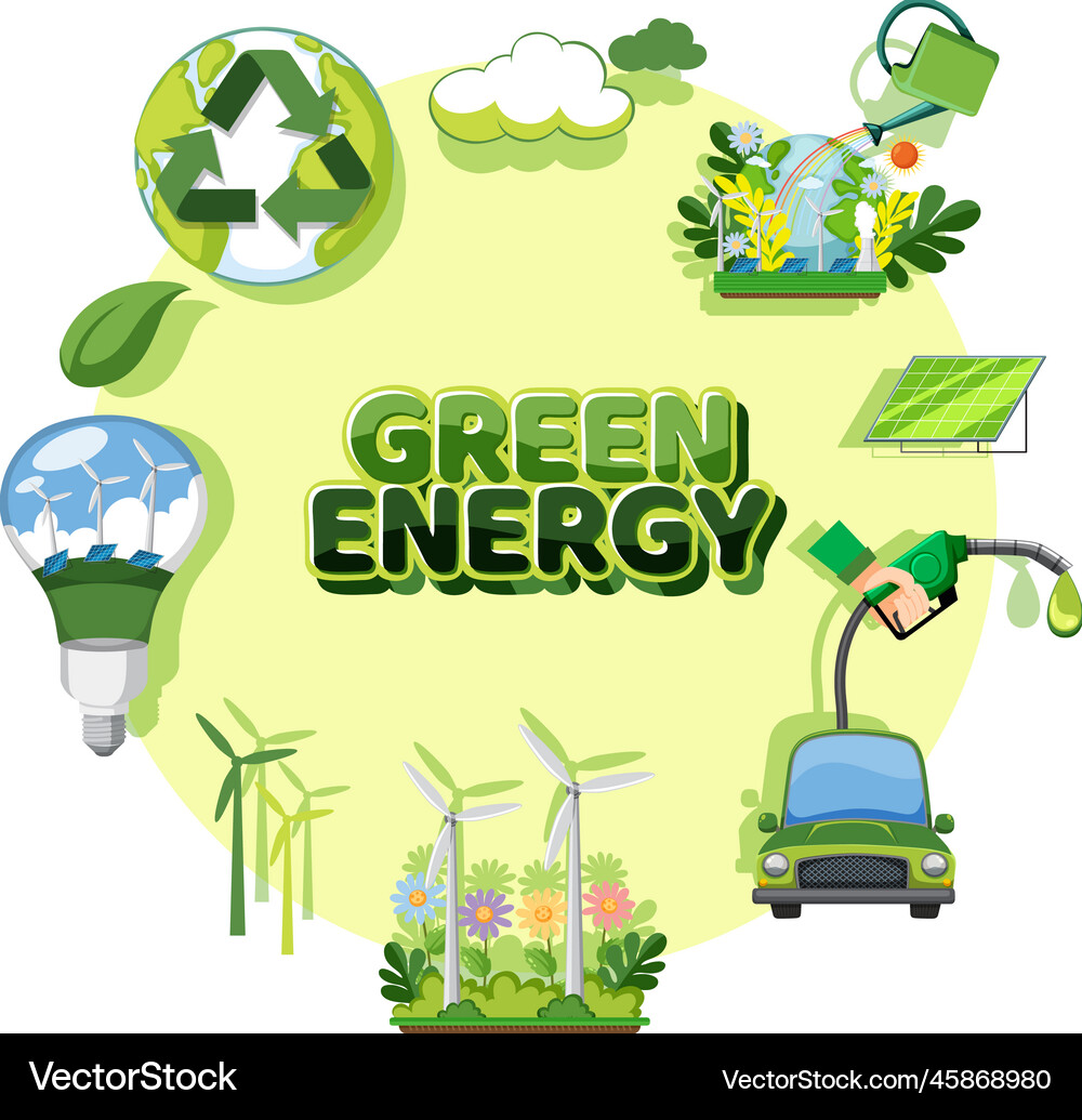Green energy logo banner Royalty Free Vector Image