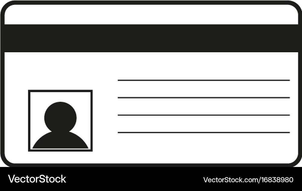 Id card sign black icon Royalty Free Vector Image