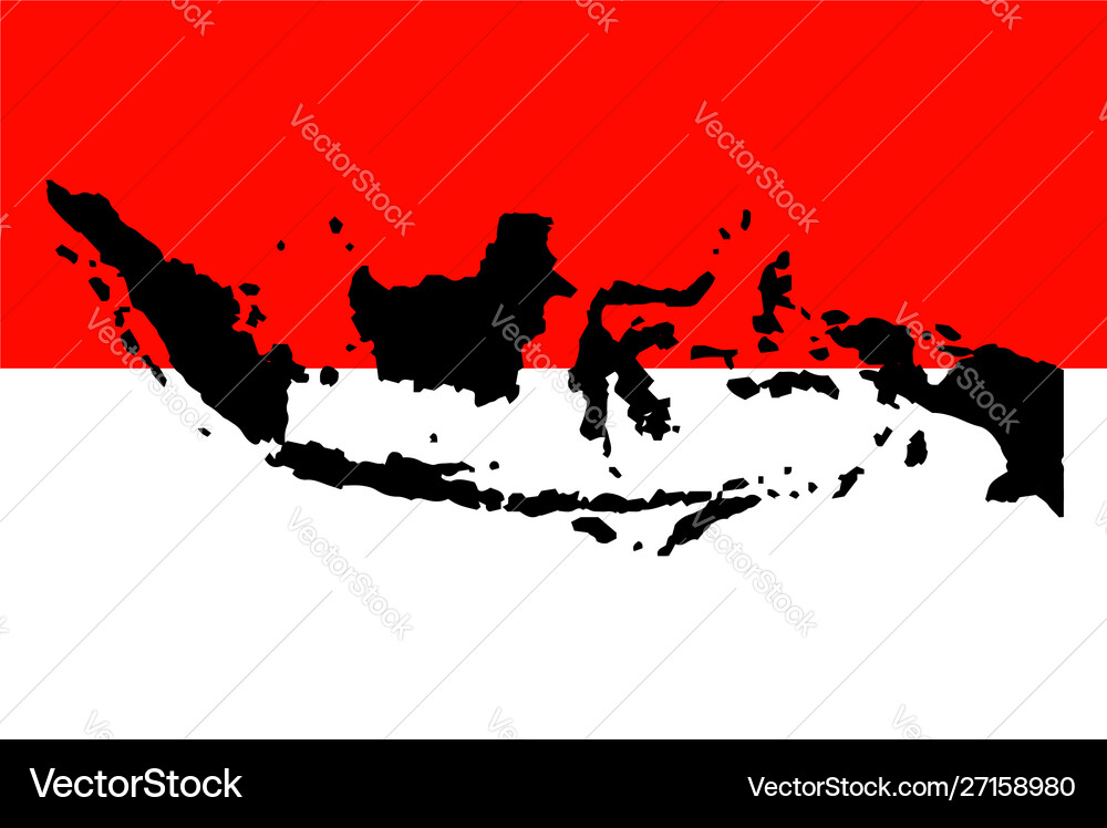 Indonesia national flag and map Royalty Free Vector Image