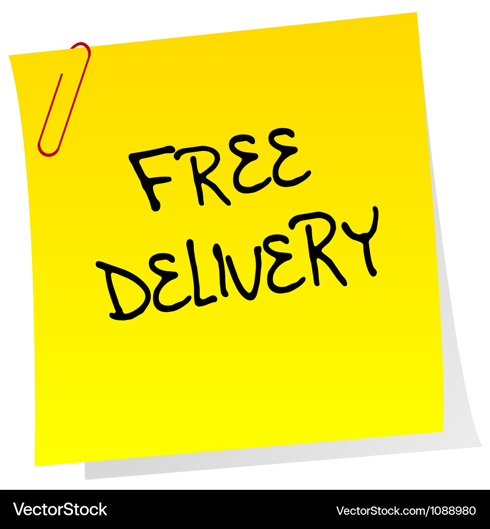 Post it with free delivery advertising Royalty Free Vector