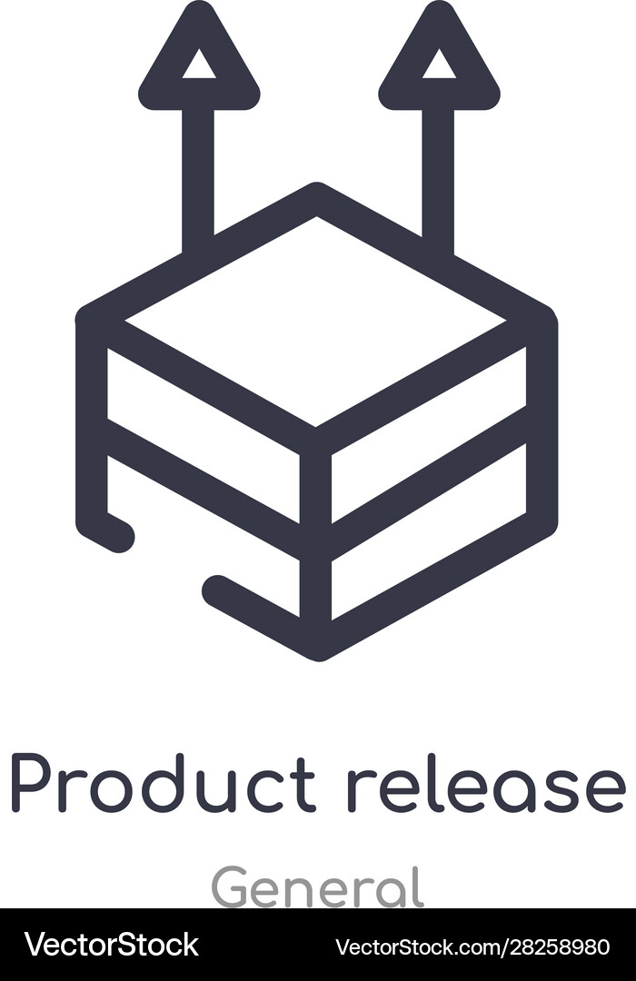 Product release outline icon isolated line from Vector Image