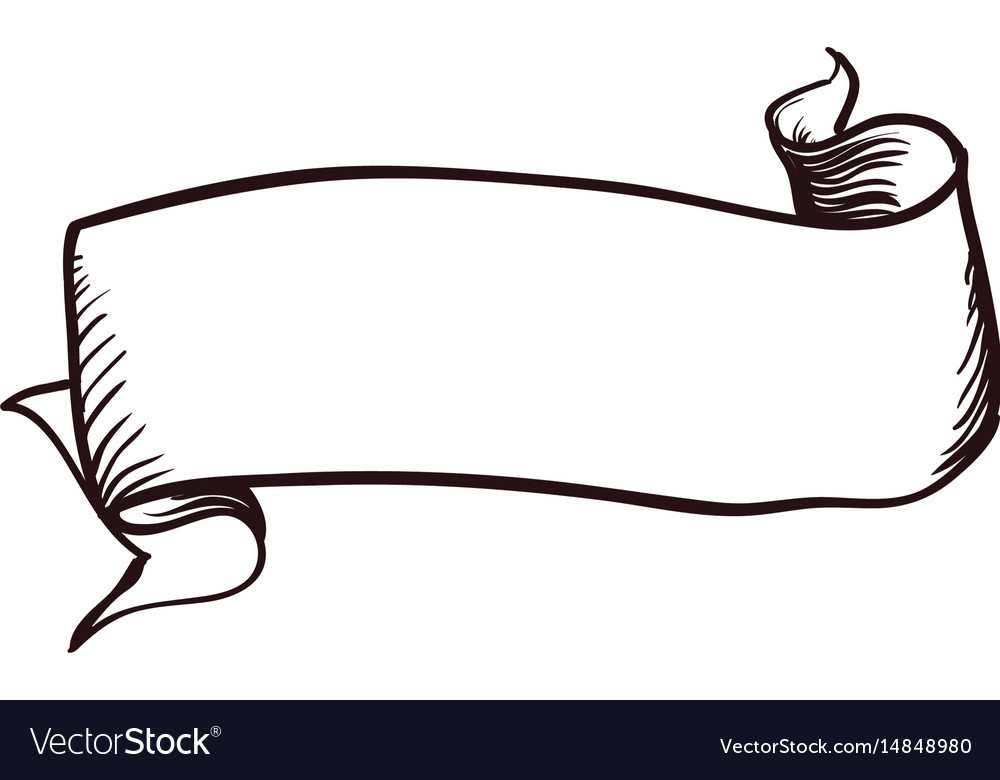 Ribbon Banner Draw Royalty Free Vector Image VectorStock