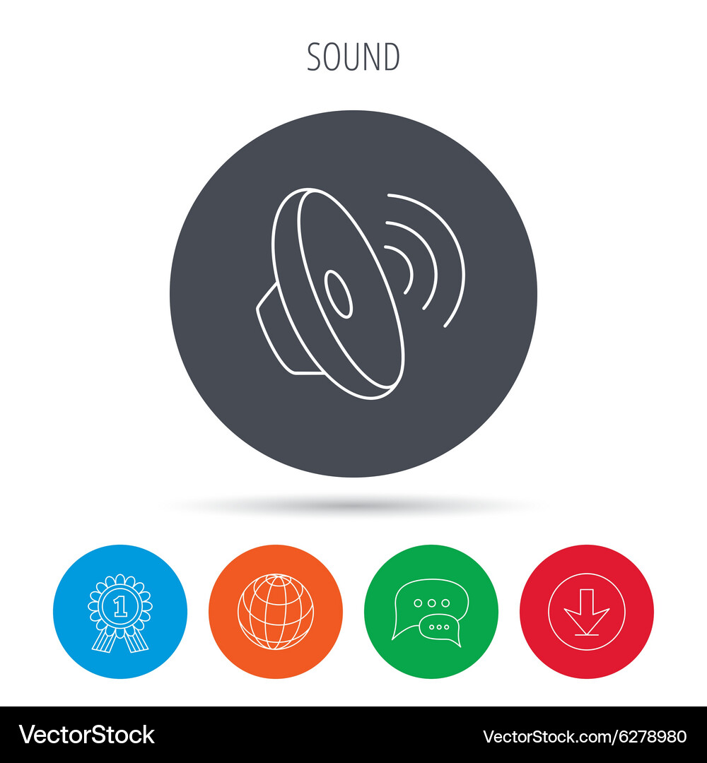 Sound waves icon audio speaker sign Royalty Free Vector
