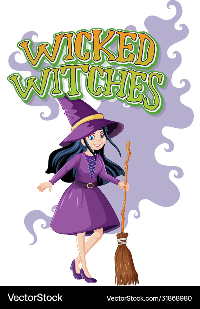 Wicked witches logo on white background Royalty Free Vector