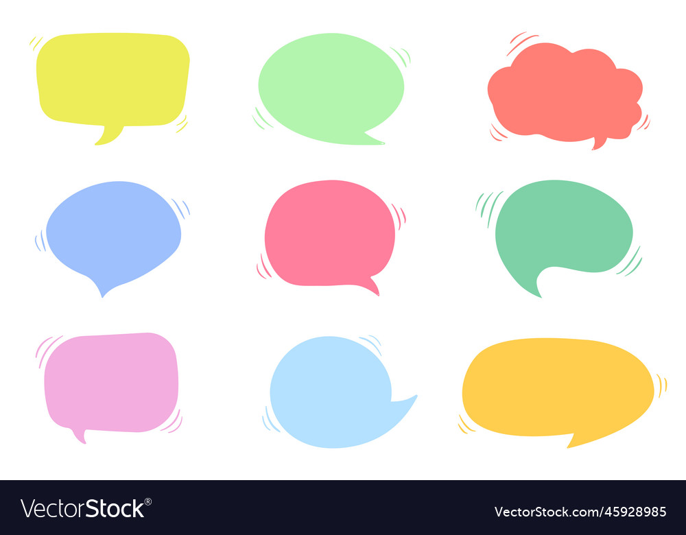 Collection of colorful speech bubbles and dialog Vector Image