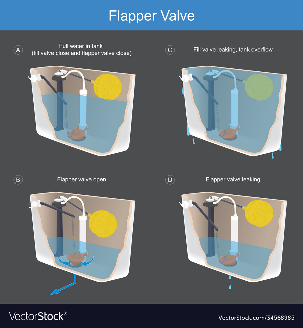 Flapper valve explain method working Royalty Free Vector