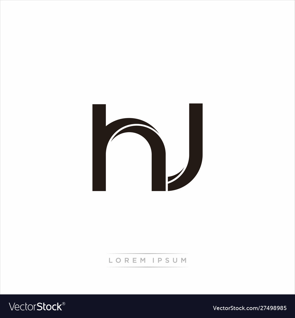 Hj initial letter split lowercase modern monogram Vector Image
