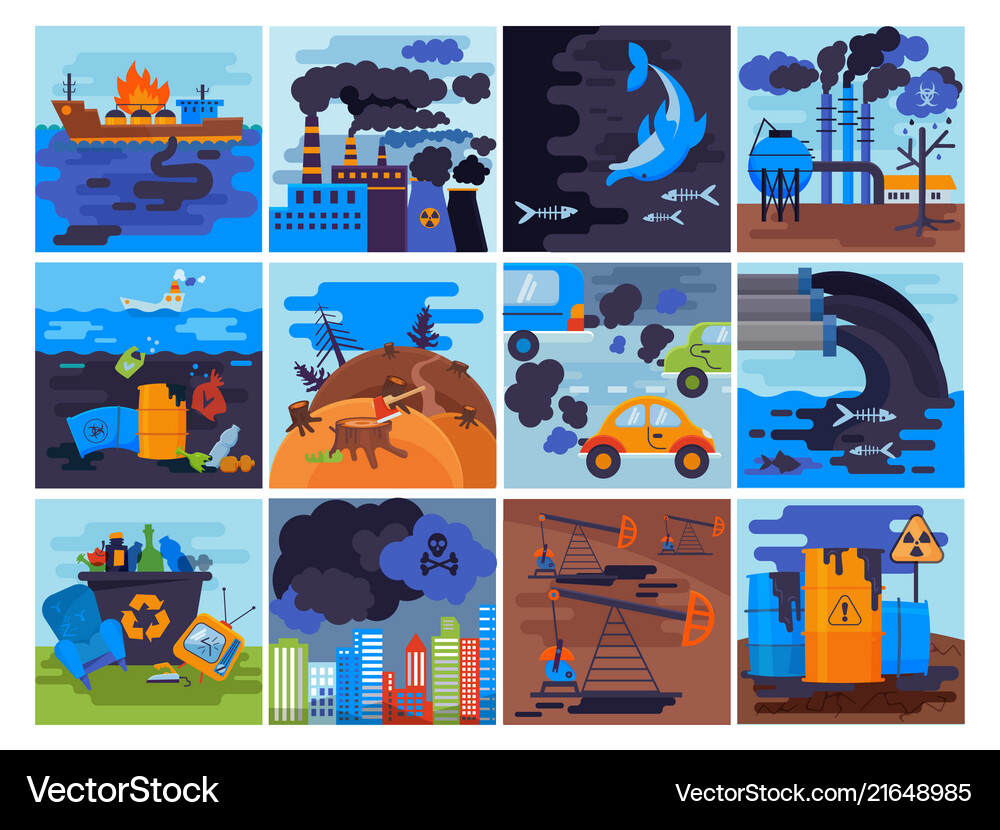 Industrial Pollution Smog Royalty Free Vector Image
