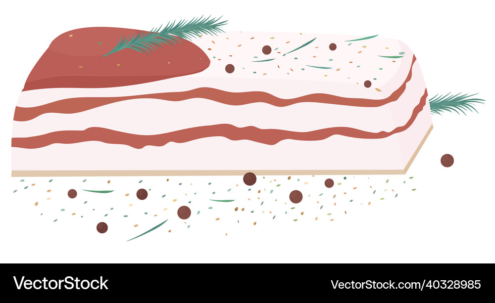 Lard piece cartoon isolated on white Royalty Free Vector