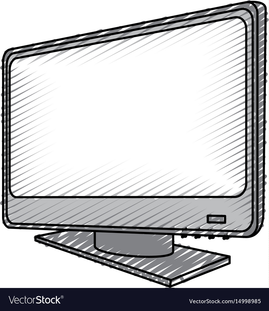 Monitor computer isolated icon Royalty Free Vector Image