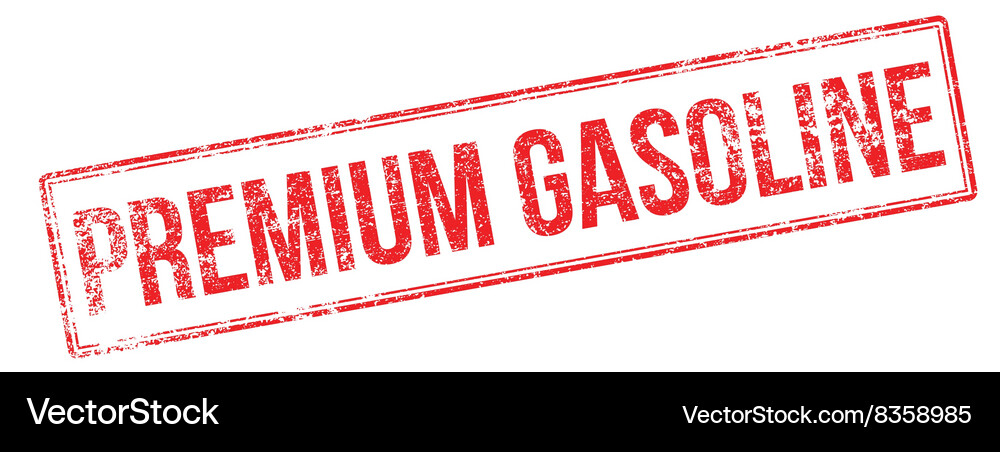 Premium gasoline red rubber stamp on white Vector Image