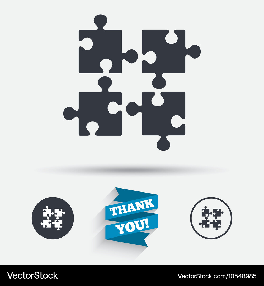 Puzzles pieces sign icon strategy symbol Vector Image