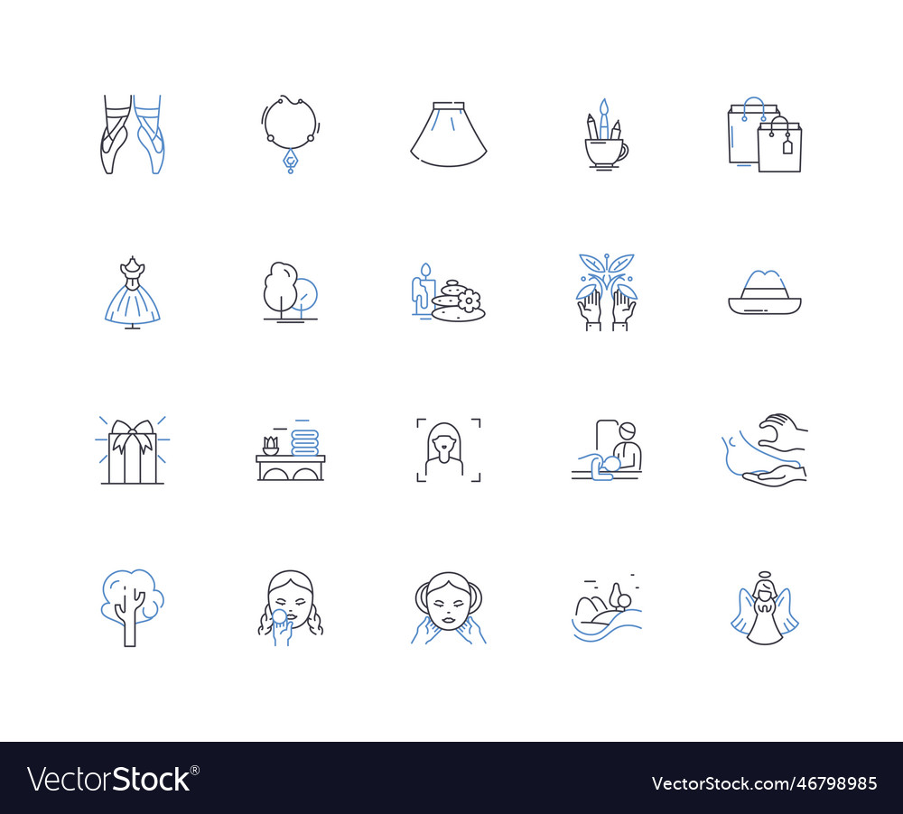 Refinement line icons collection elegance Vector Image