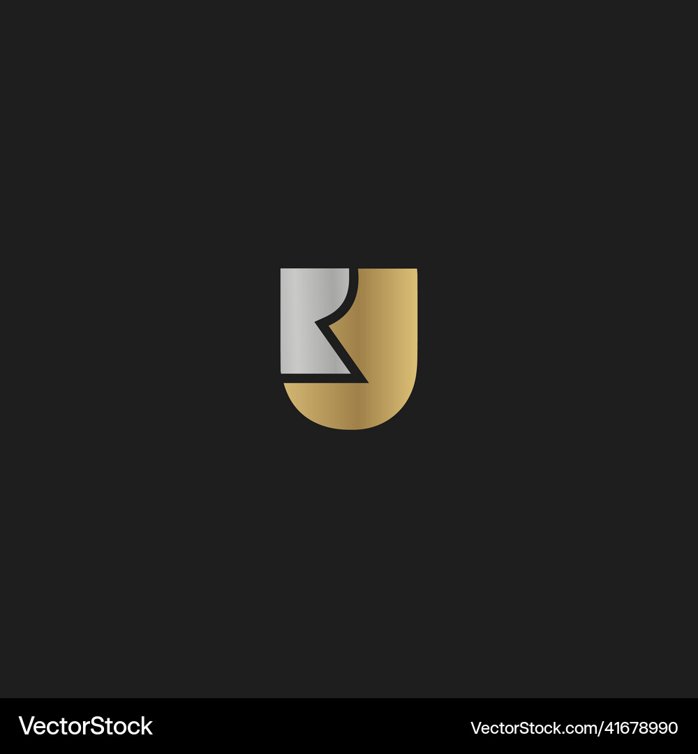 Alphabet initials logo ur ru u and r Royalty Free Vector