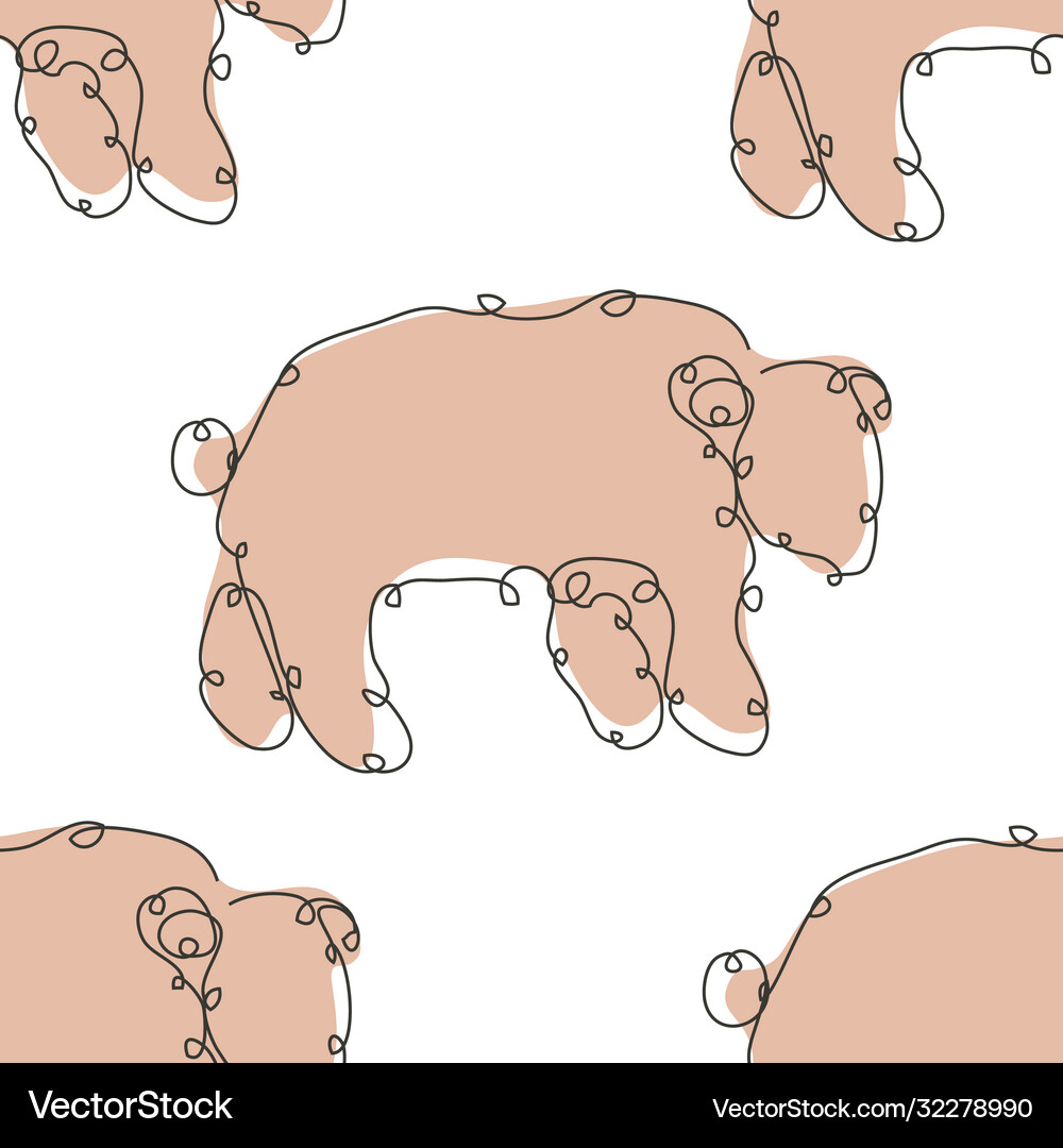 Animal seamless line art Royalty Free Vector Image