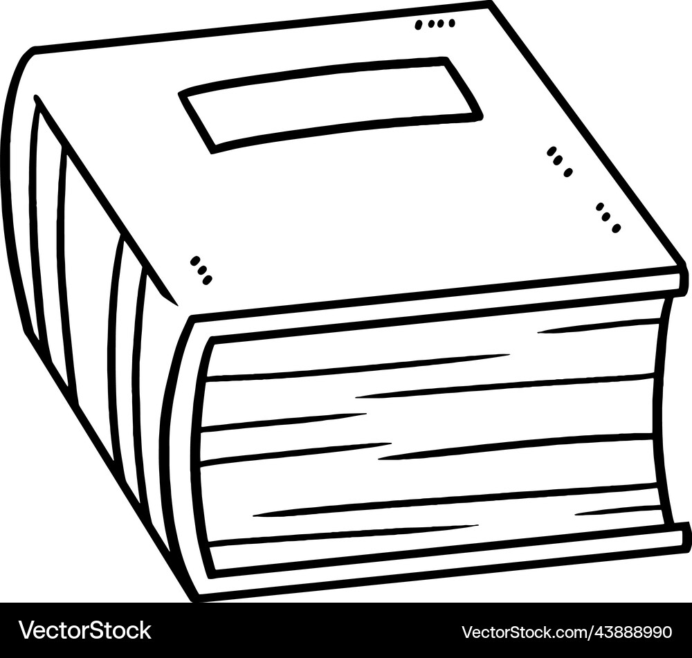 Book isolated coloring page for kids Royalty Free Vector