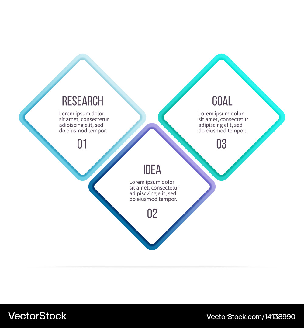 Business infographics presentation with 3 options Vector Image