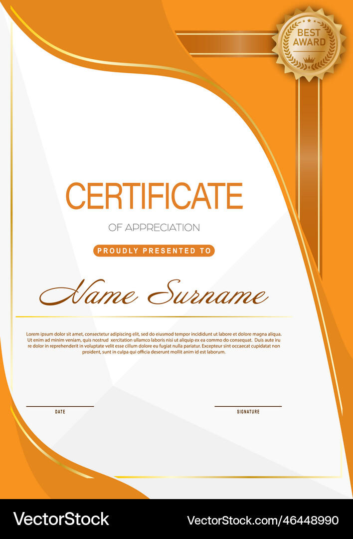 Certificate the layout Royalty Free Vector Image