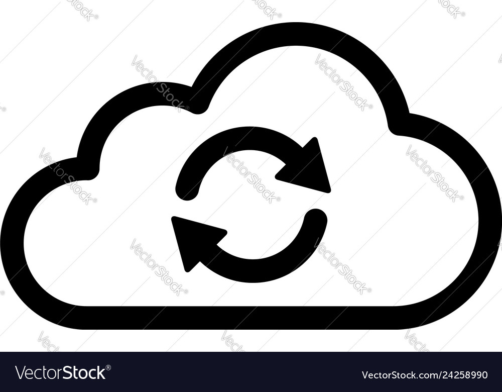 Cloud sync or cloud refresh with arrows line icon Vector Image