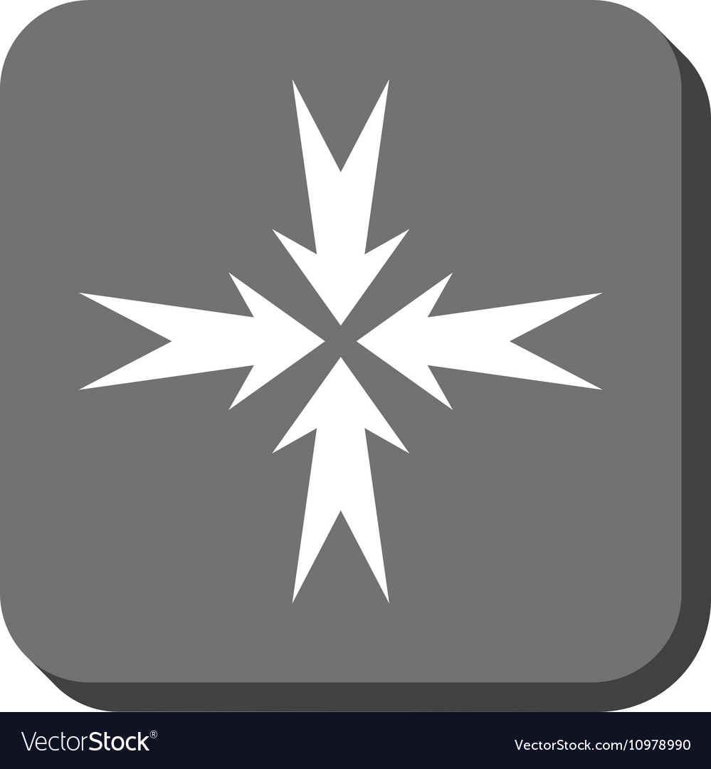 Compression arrows rounded square icon Royalty Free Vector