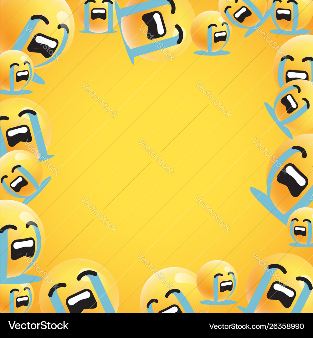 Group high detailed yellow emoticons Royalty Free Vector