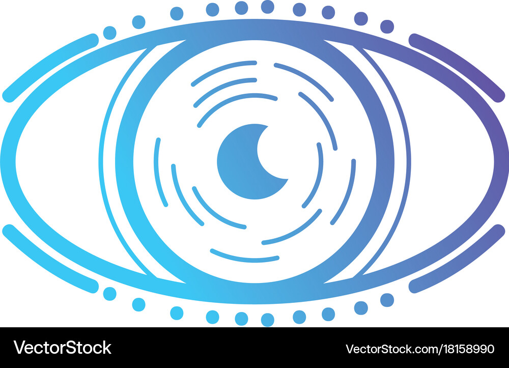 Line virtual eye in the cyberspace reality game Vector Image