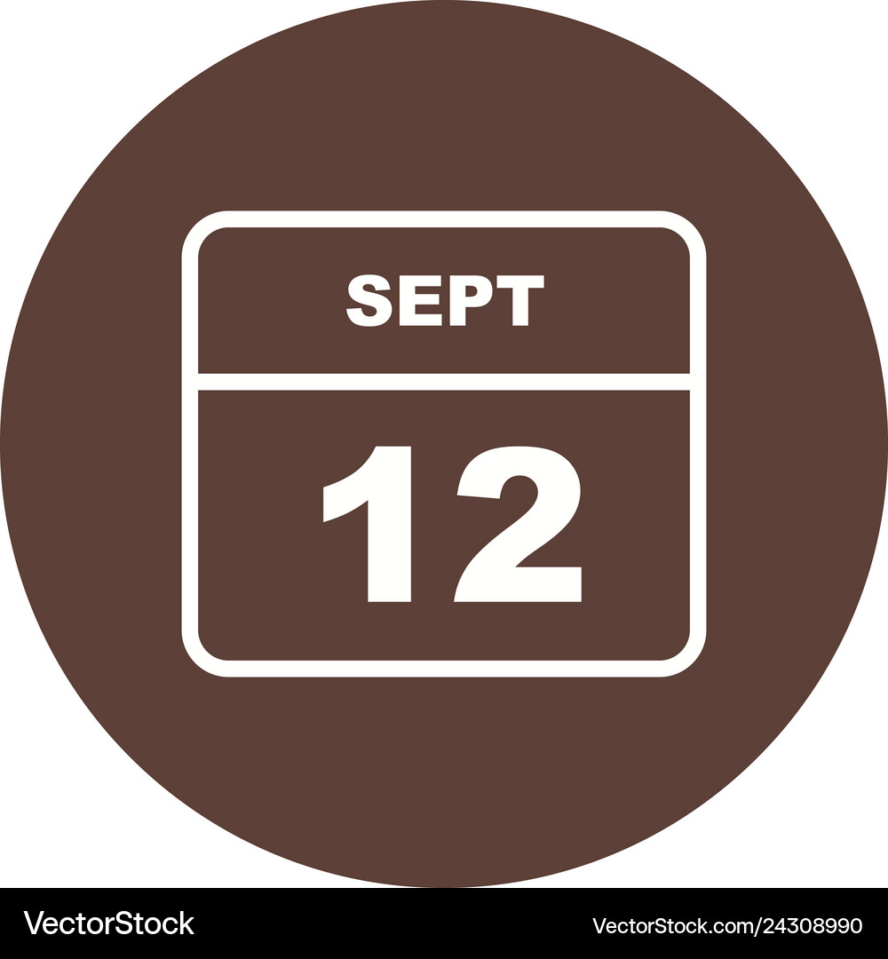 September 12th date on a single day calendar Vector Image