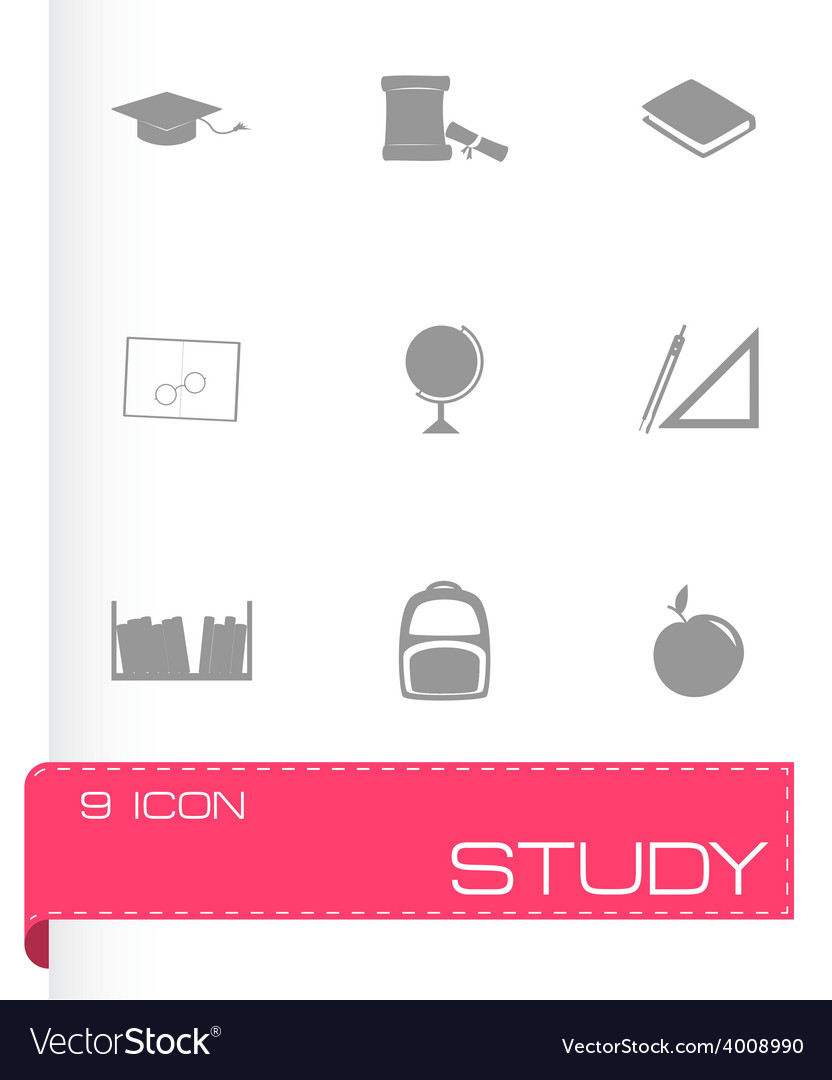 Study icon set Royalty Free Vector Image - VectorStock