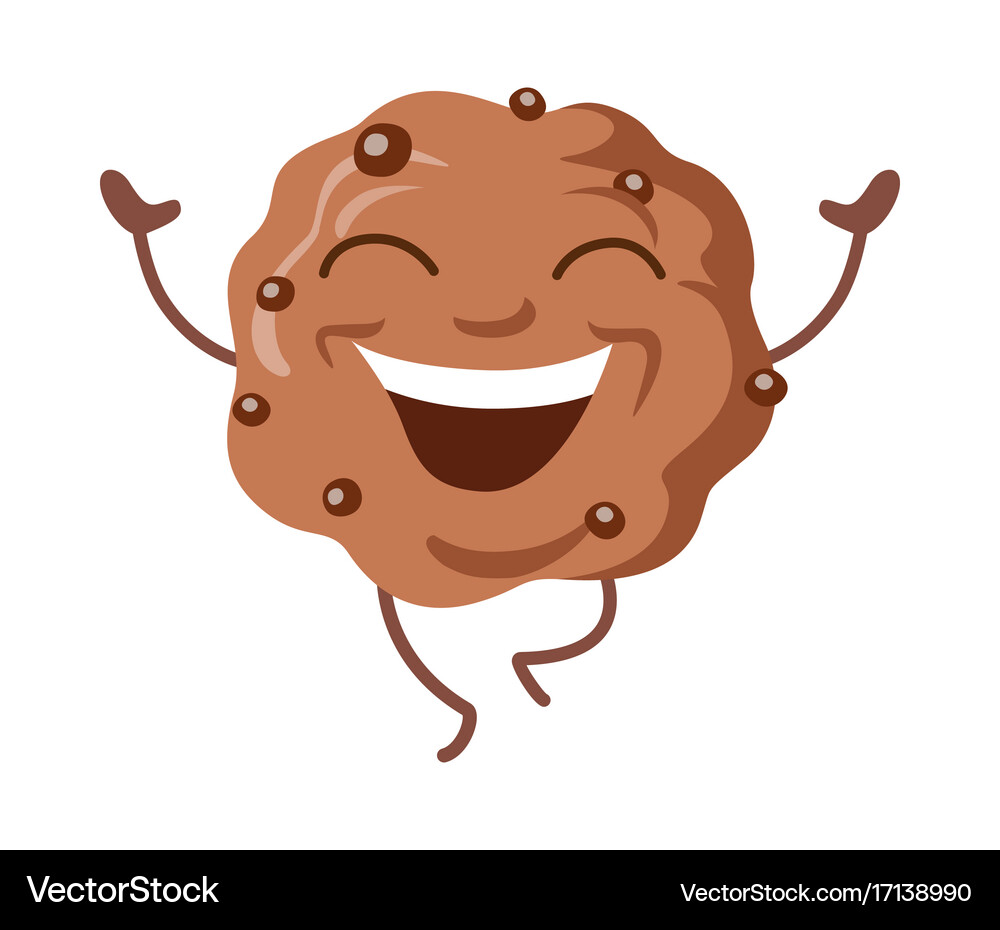 Sweets of smiling chocolate biscuit Royalty Free Vector
