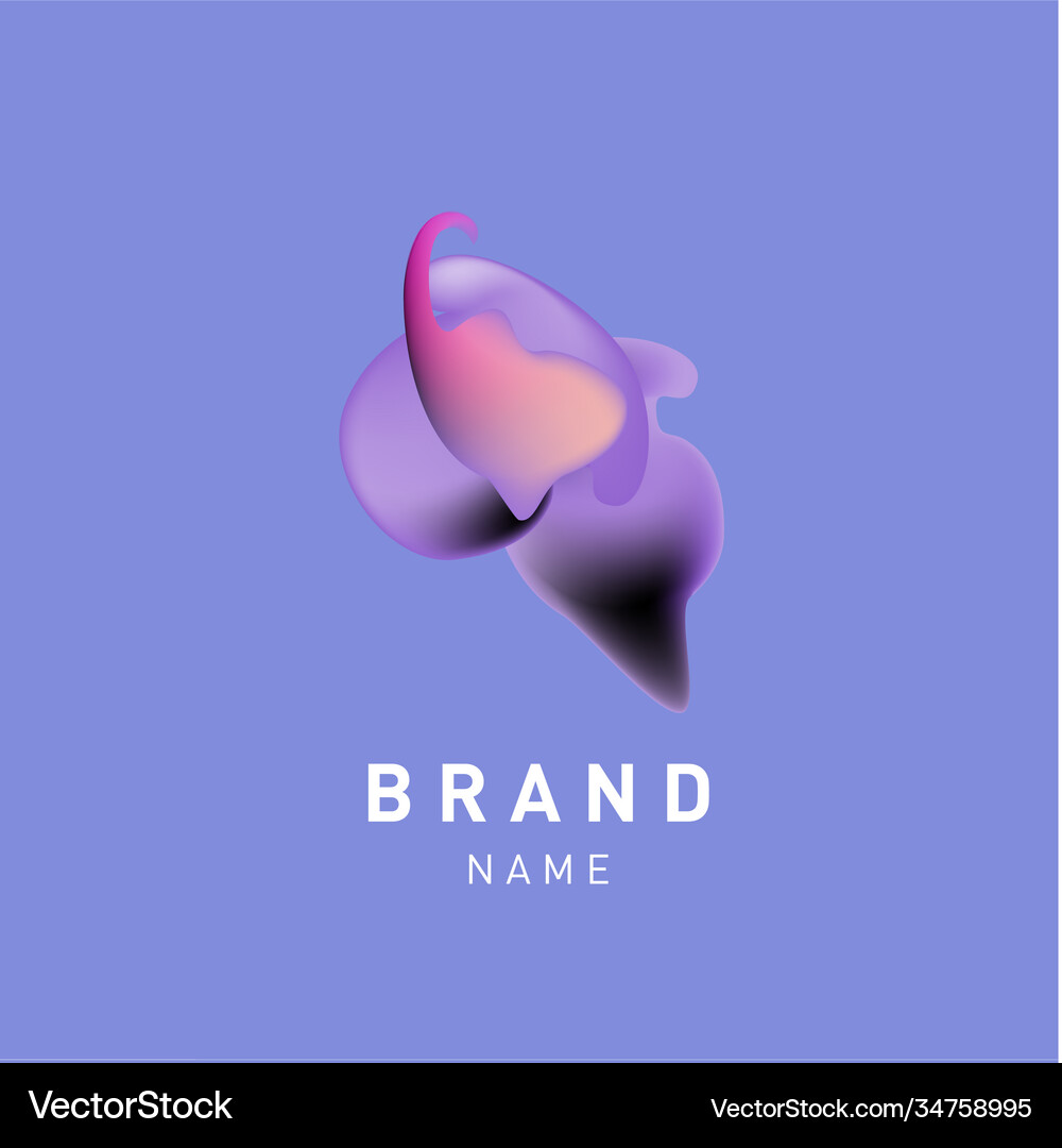 Abstract liquid 3d gradient logo brand company Vector Image