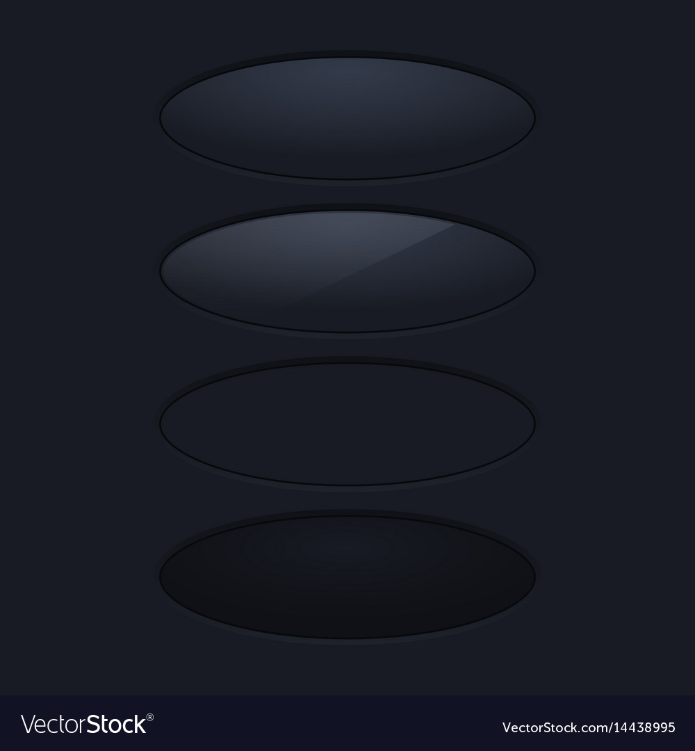 Black oval interface buttons blank app elements Vector Image