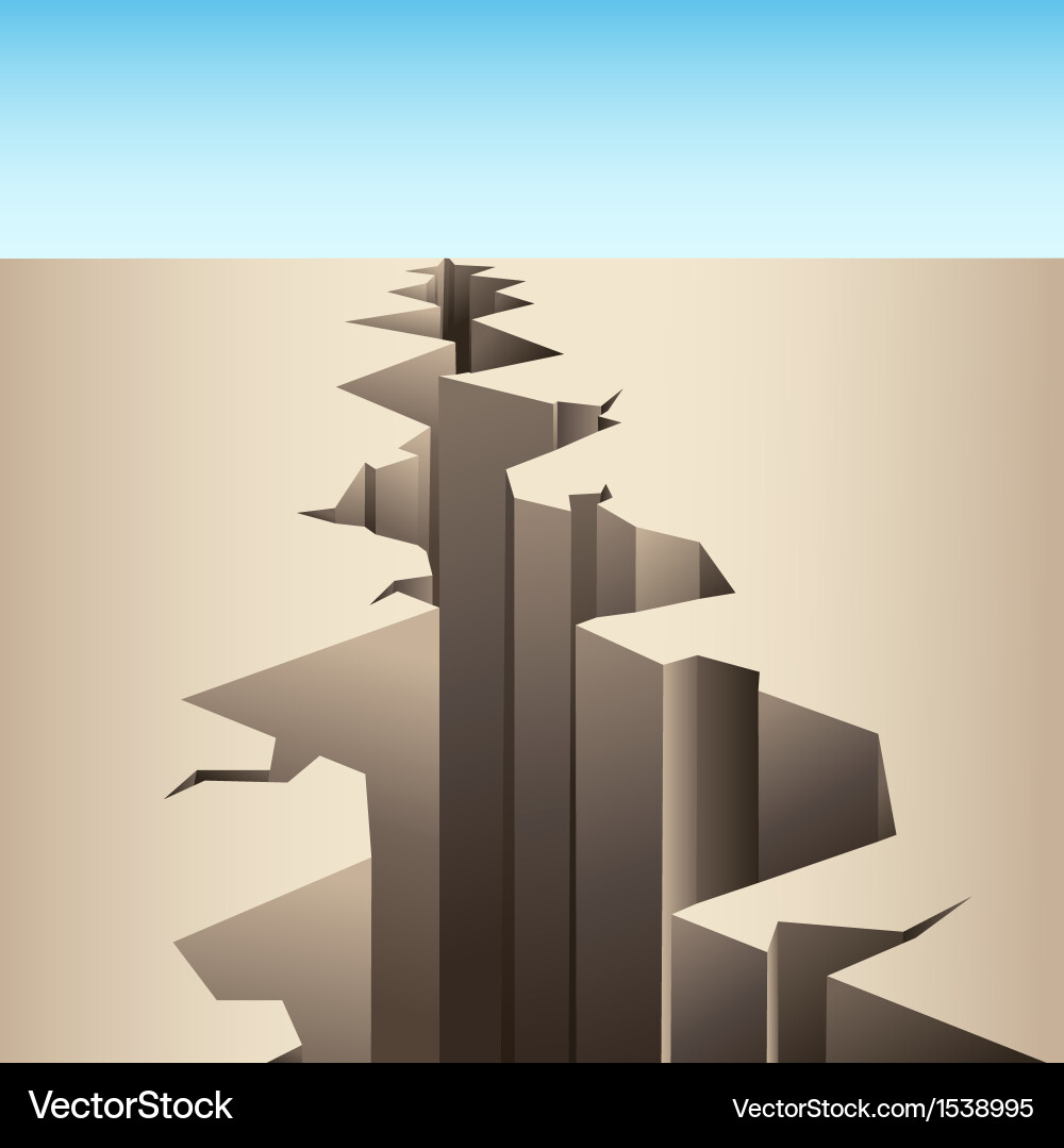 Crack in ground Royalty Free Vector Image - VectorStock