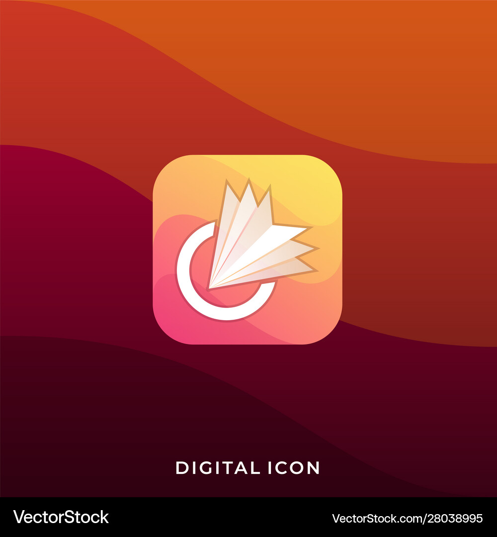 Digital media icon abstract circle colorful Vector Image