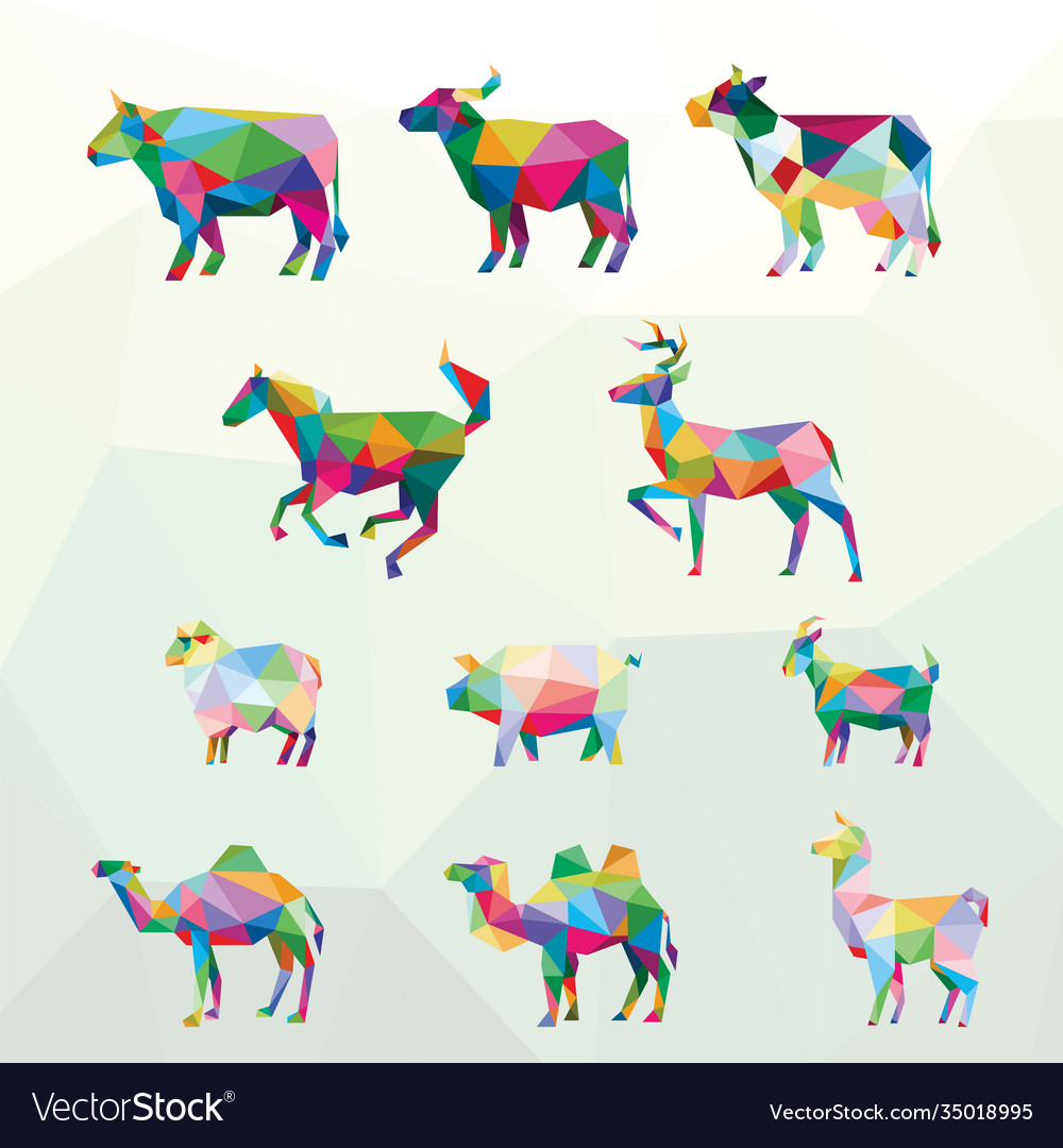 Farm animal with polygonal geometric style Vector Image