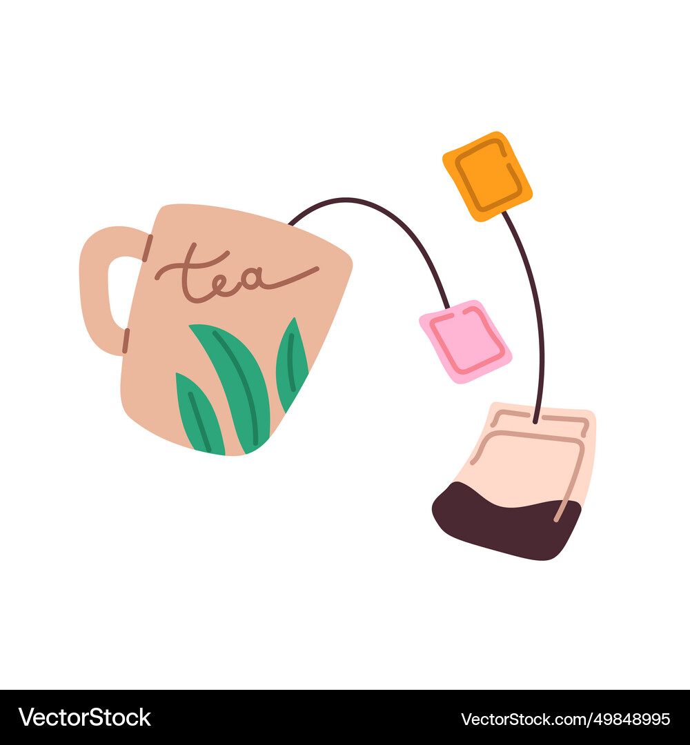 Flavor ceylon tea in decorated cup teacup Vector Image