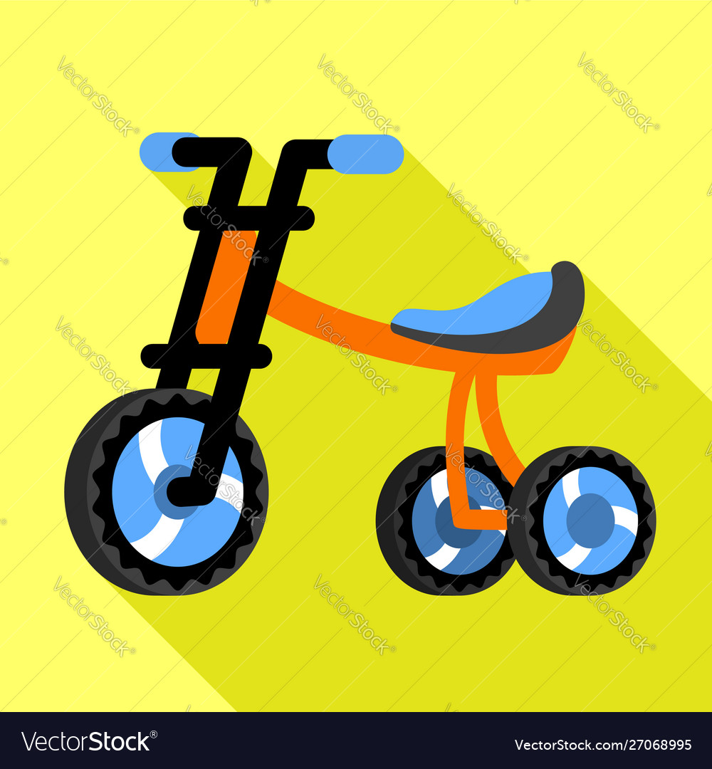 Kid tricycle icon flat style Royalty Free Vector Image Kid tricycle icon flat style Royalty Free Vector Image