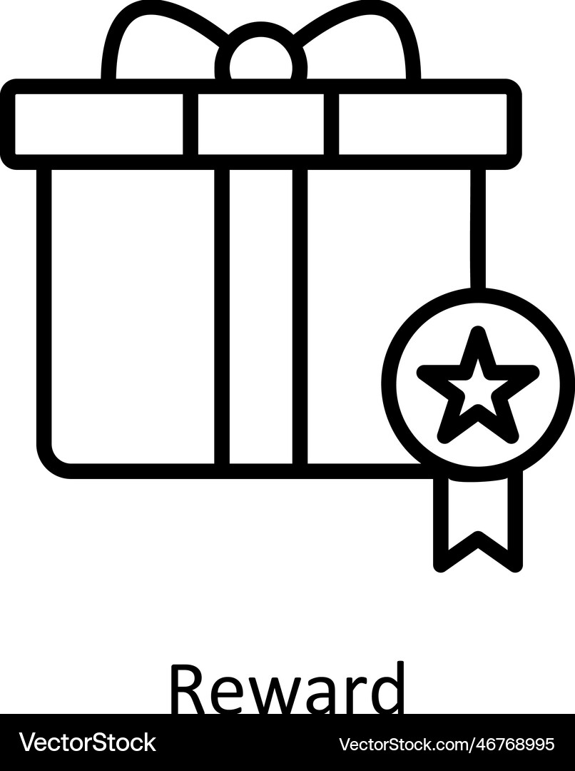 Reward outline icon design ga Royalty Free Vector Image