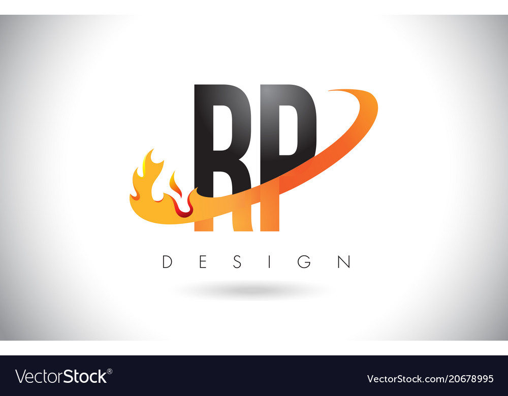 Rp r p letter logo with fire flames design Vector Image Rp r p letter logo with fire flames design Vector Image