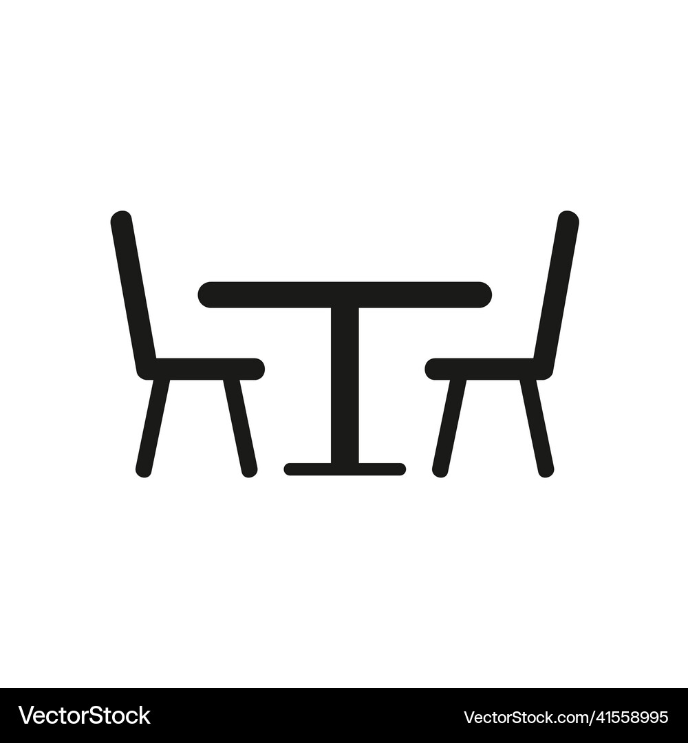 Table with chairs icon bistro round symbol Vector Image