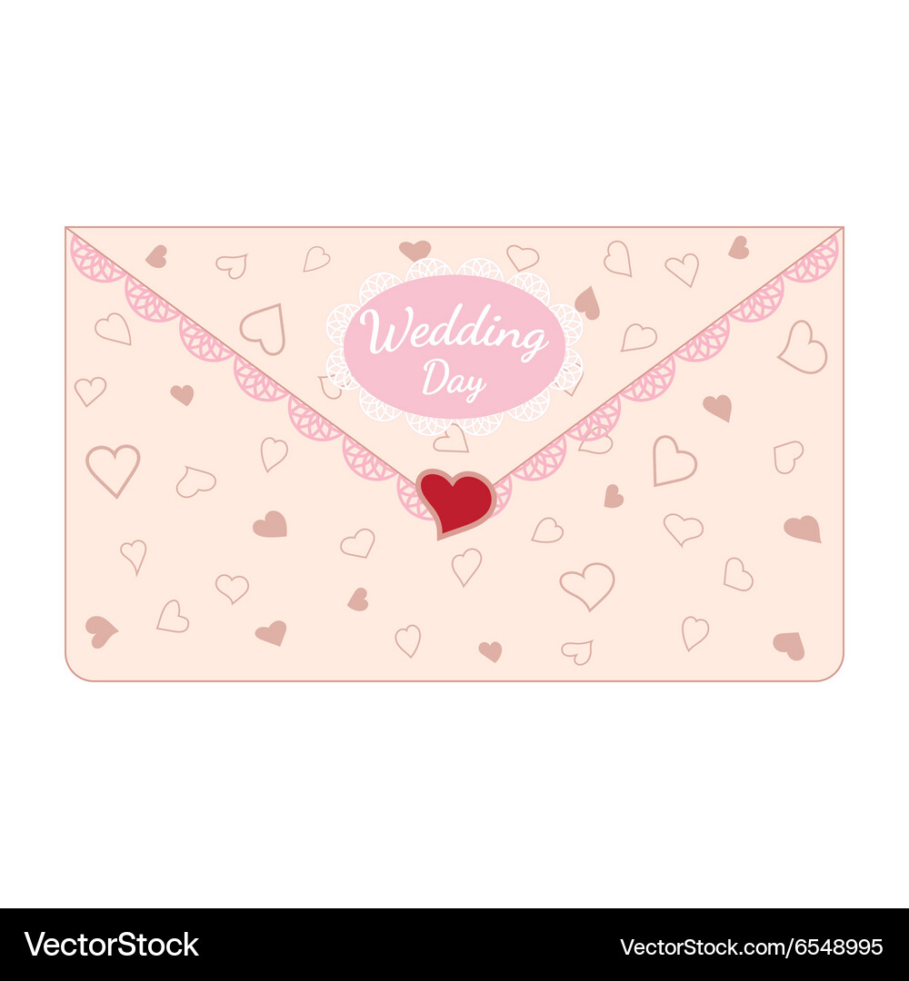Wedding letter decorated with lace and texture Vector Image