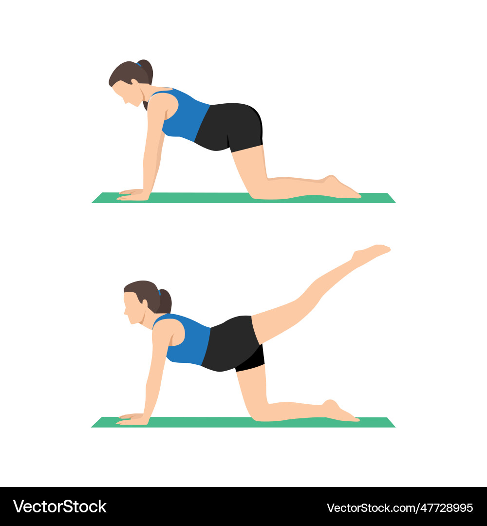 Young pregnant woman doing kick back exercise Vector Image