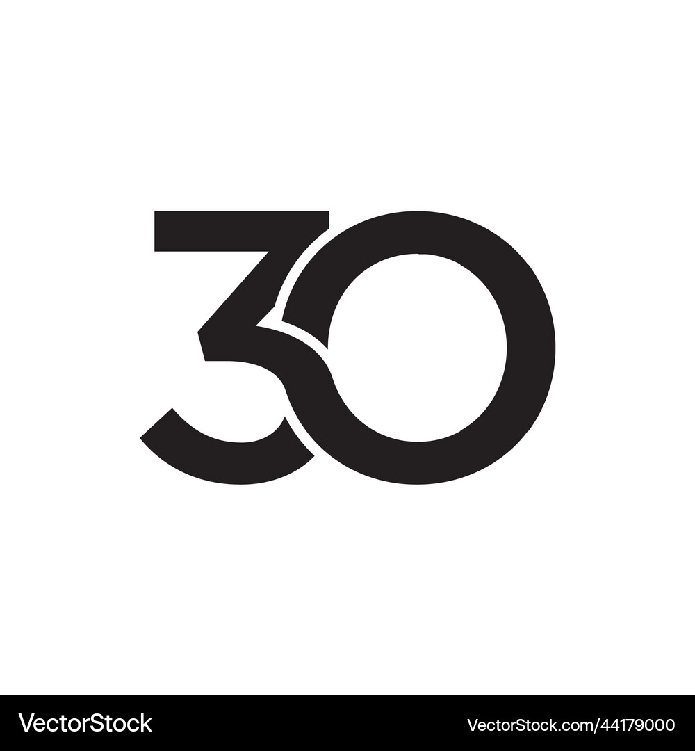3o or 30 logo design isolated on white background Vector Image