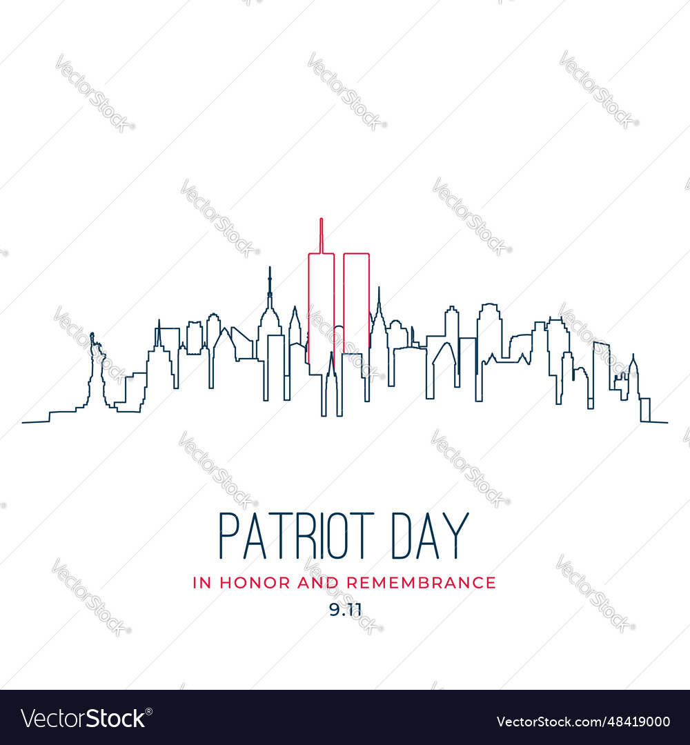 911 patriot day in honor and remembrance nyc Vector Image