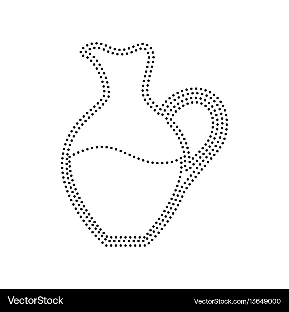 Amphora sign black dotted icon on white Royalty Free Vector