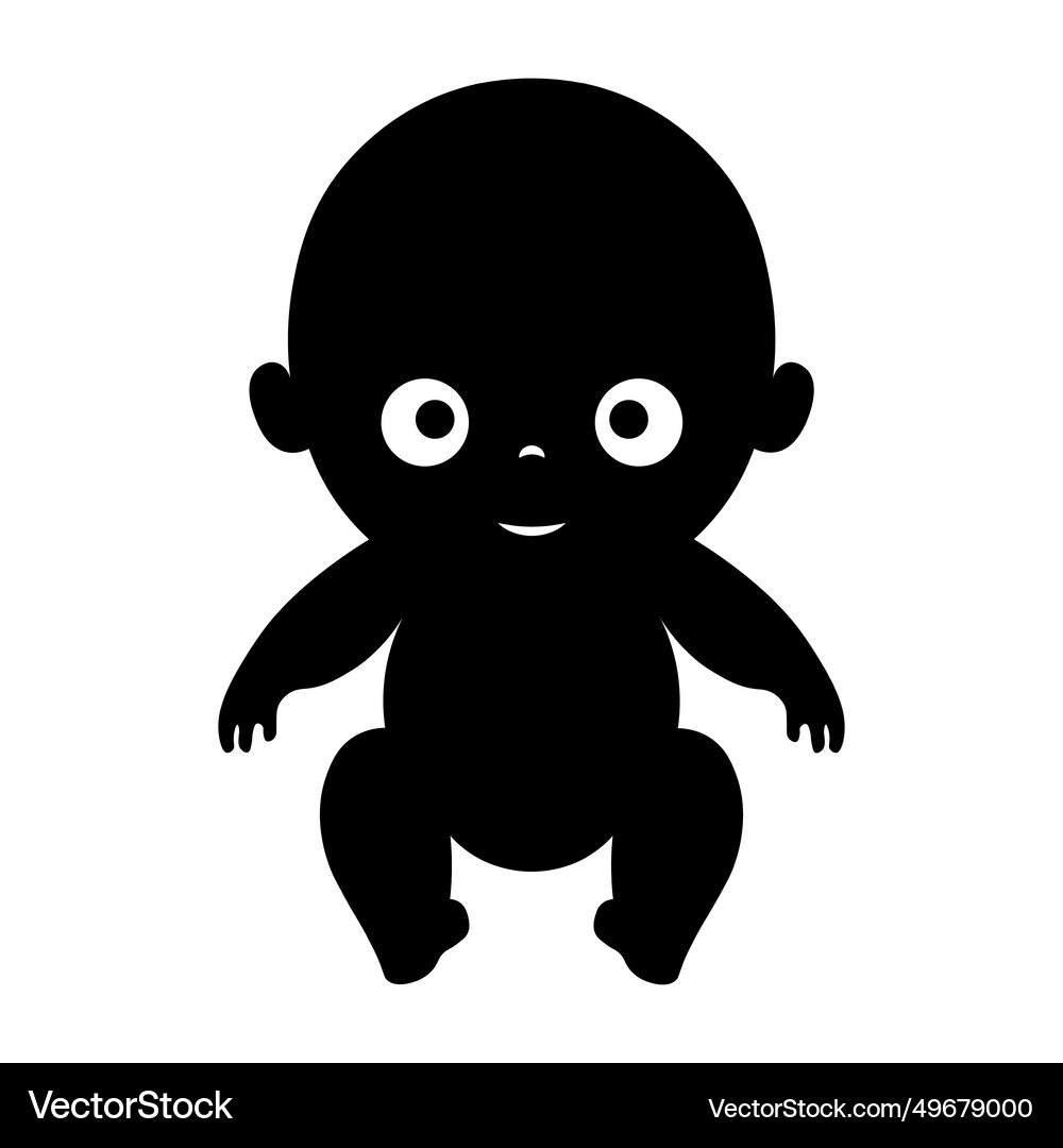Baby black icon on white background Royalty Free Vector