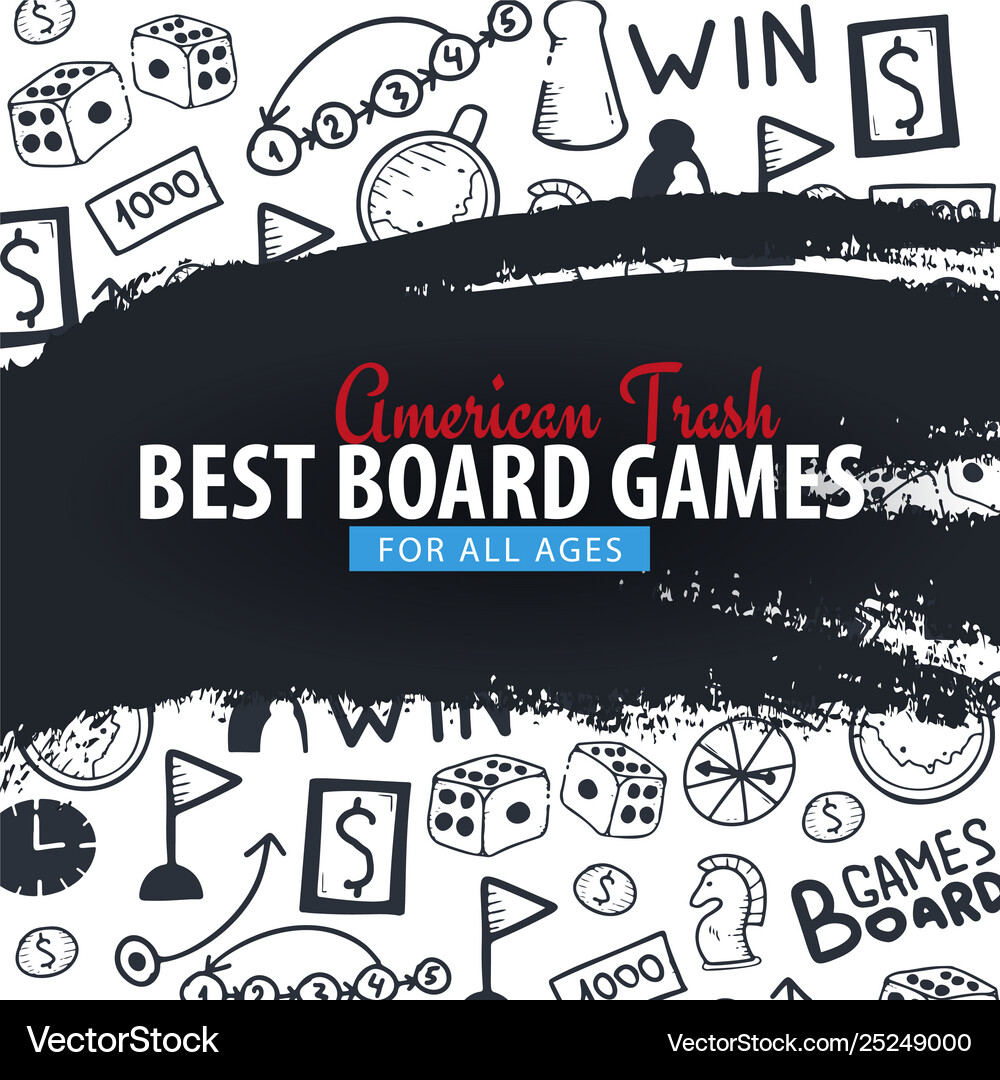 Board games banners for all ages hand draw Vector Image