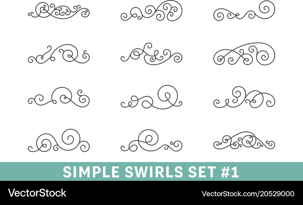 Calligraphic swirls collection Royalty Free Vector Image