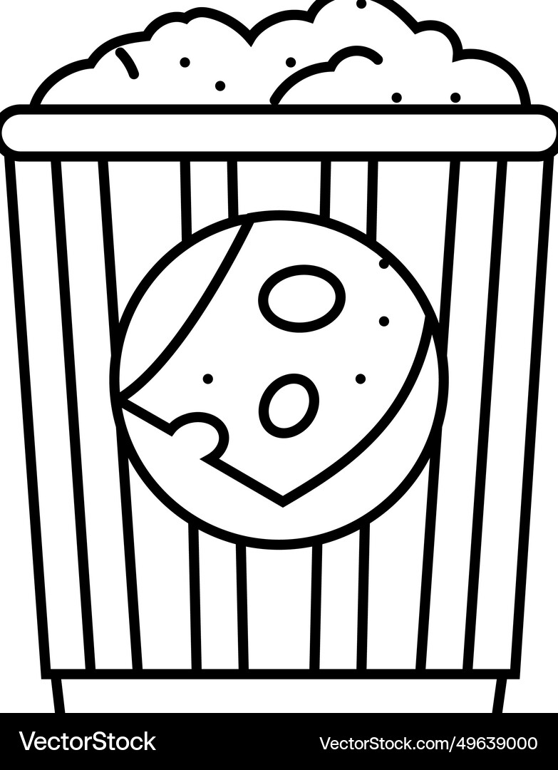 Cheese popcorn food line icon Royalty Free Vector Image