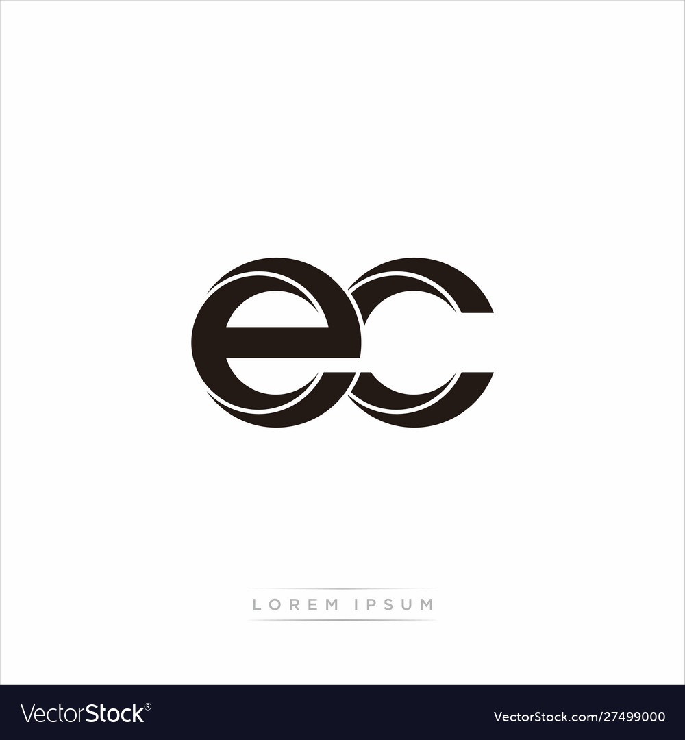 Ec initial letter split lowercase modern monogram Vector Image